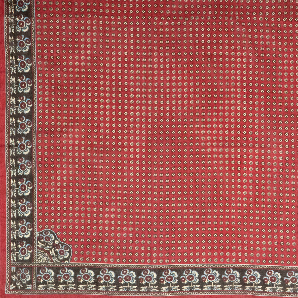 Red, Brown & Blue Flowered Handkerchief or Shawl | Burnley & Trowbridge Co.